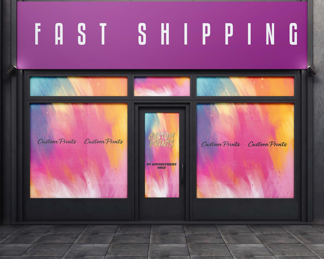 Store Front Signage | Perforate Adhesive Vinyl | Privacy Blocker | One ...