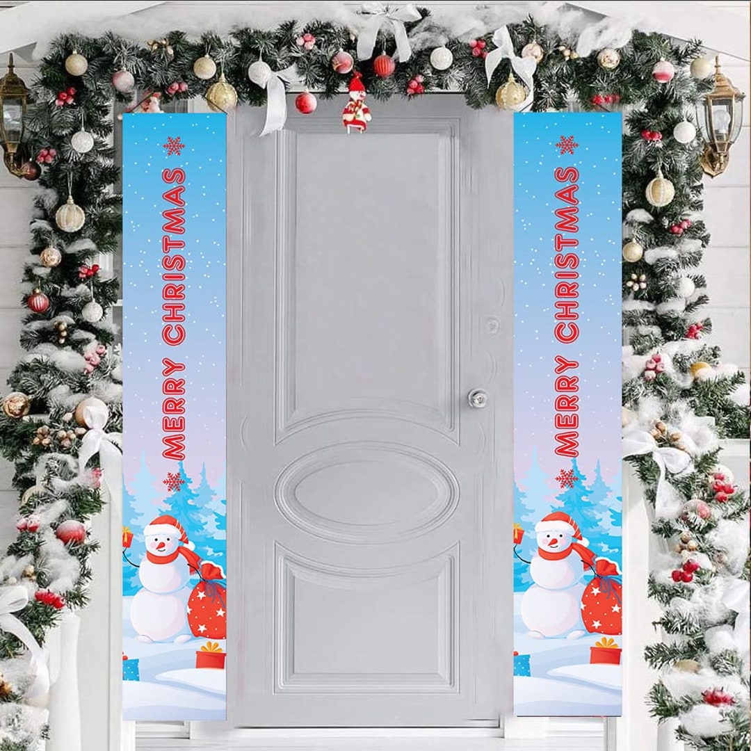 Outdoor Christmas Banner for Front Door, Christmas Decor, Front Porch ...