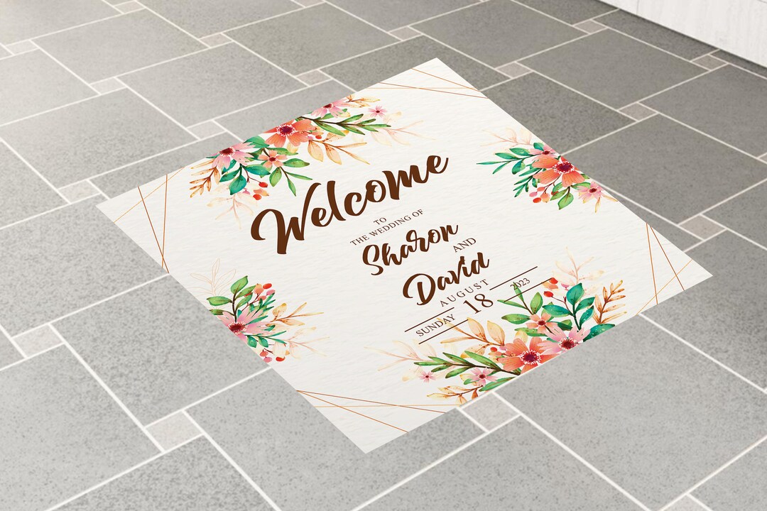 Custom Wedding Floor Decal, White Flower Theme, Wedding Floor Decal ...