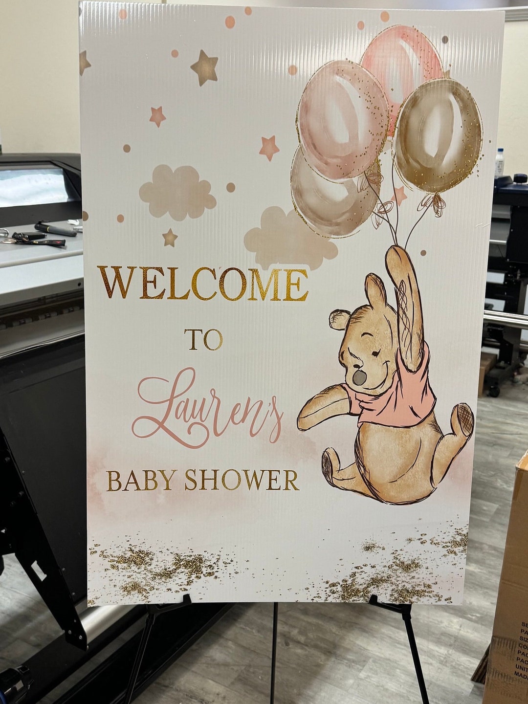 Custom Foam Board W Easel Stand , Baby Shower Sign , Baby Shower Decor ...