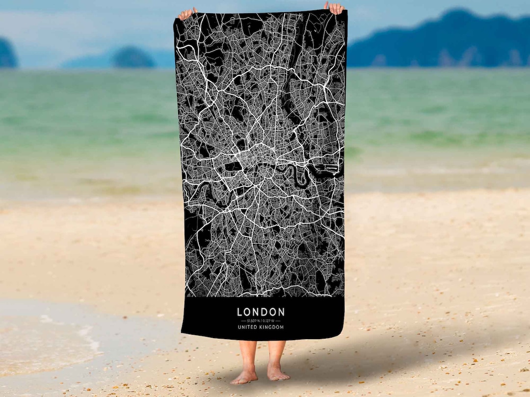 Custom Map Prints, Beach Towel,city Print, City Map, Map Print, Map ...