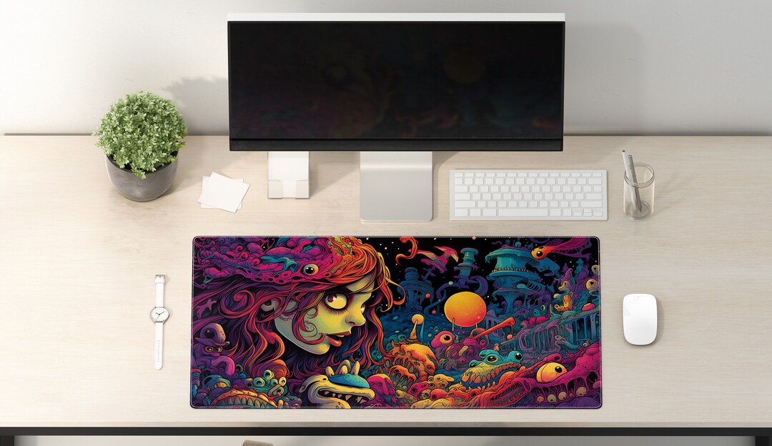 Gaming Mouse Pad -trippy Art Gaming Desk Mat - Large Desk Pad - Extend ...