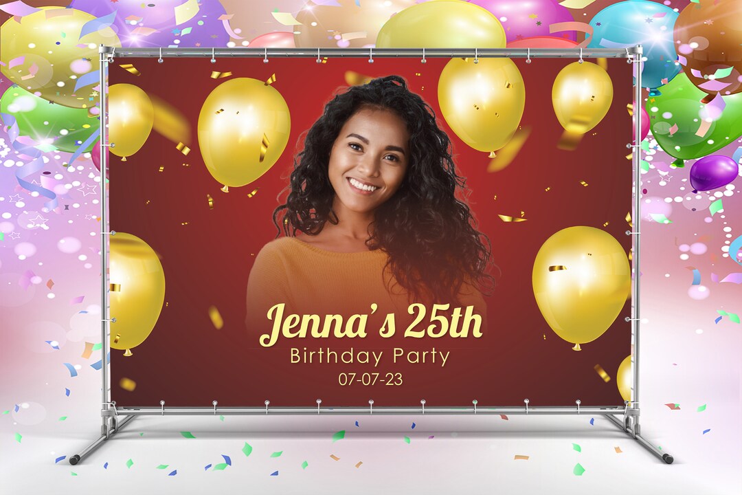 Custom Photo Birthday Backdrop Party Sparkle Birthday Party - Etsy