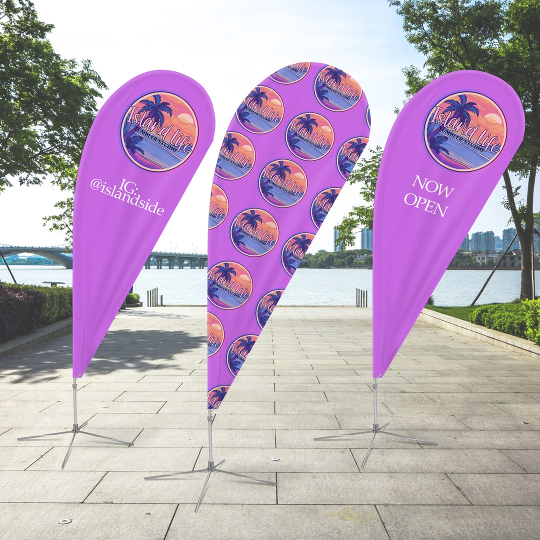 Custom Printed Feather Flag 3 Styles Logo on Flag Street Sign Single ...