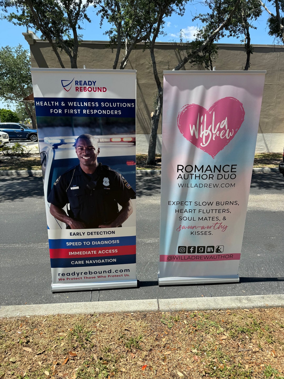 Double Sided Retractable Banner Stand 33x80”, Graphic on Both Sides ...