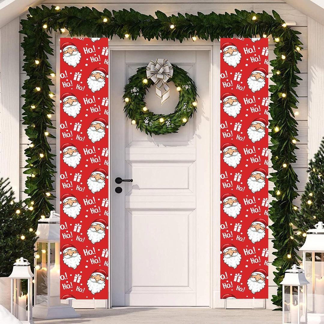 Outdoor Christmas Banner for Front Door, Christmas Decor, Front Porch ...