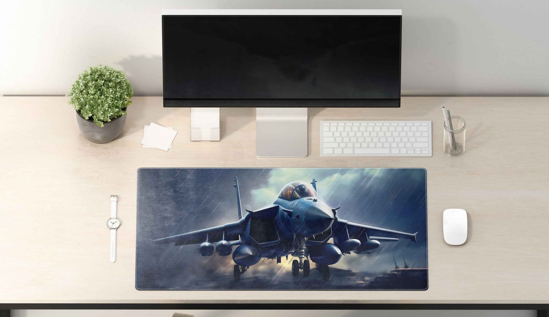 Gaming Mouse Pad fighter Jet Desk Mat Large Desk Pad Extend Gaming ...