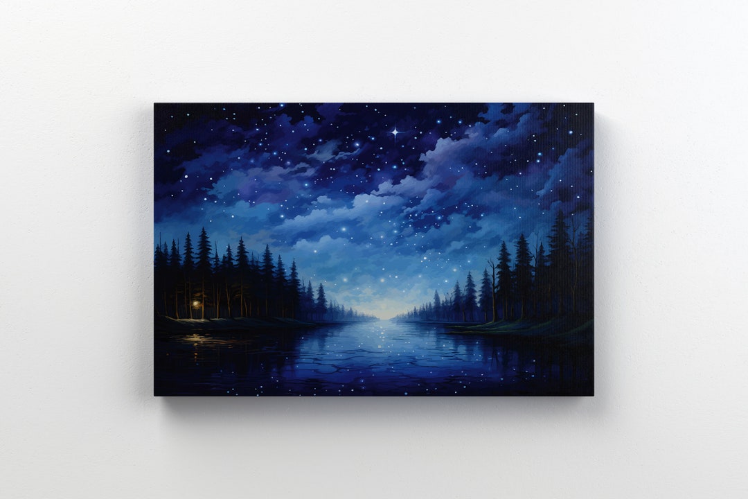 Night Sky Art Wall Art Canvas Wall Art Colorful Art-canvas Wall Art ...