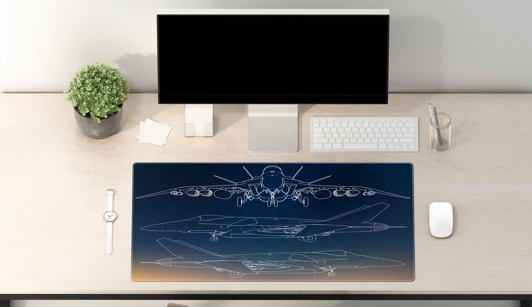 Gaming Mouse Pad fighter Jet Desk Mat Large Desk Pad Extend Gaming ...