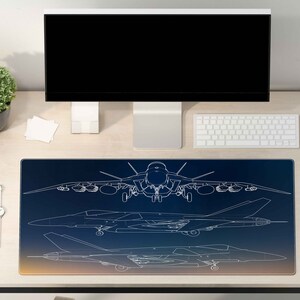 Gaming Mouse Pad fighter Jet Desk Mat Large Desk Pad Extend Gaming ...