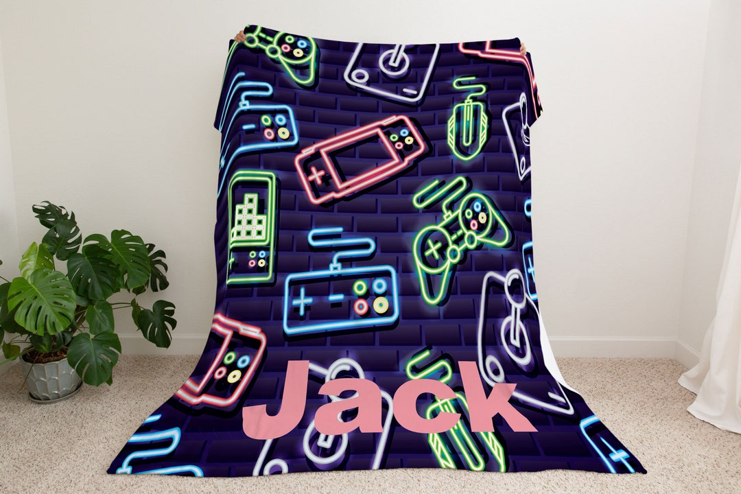 Personalized Gaming Blanket, Gamer Blanket, Video Game Blanket, Boy ...