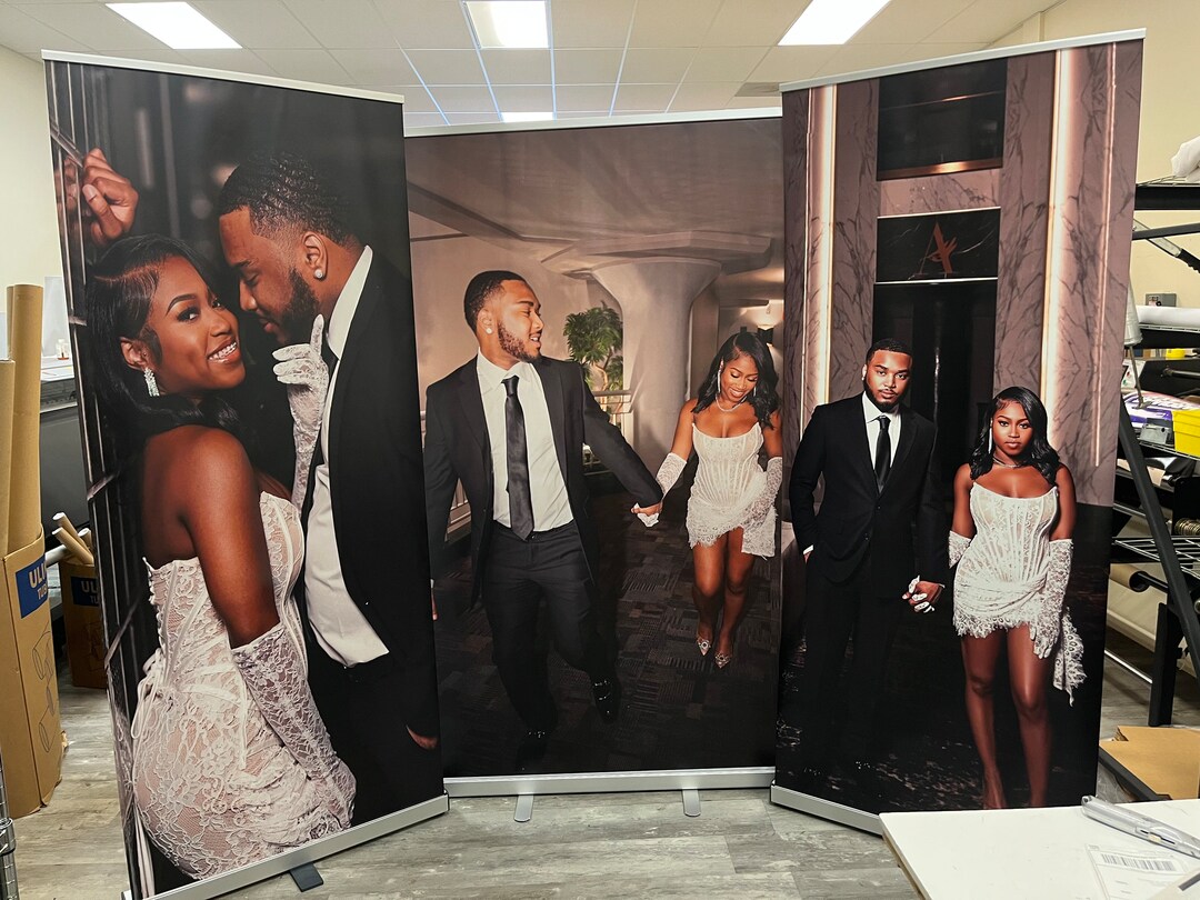 Combo of 3 DIFFERENT STAND Sizes , Custom Wedding Retractable Banner, 3 ...