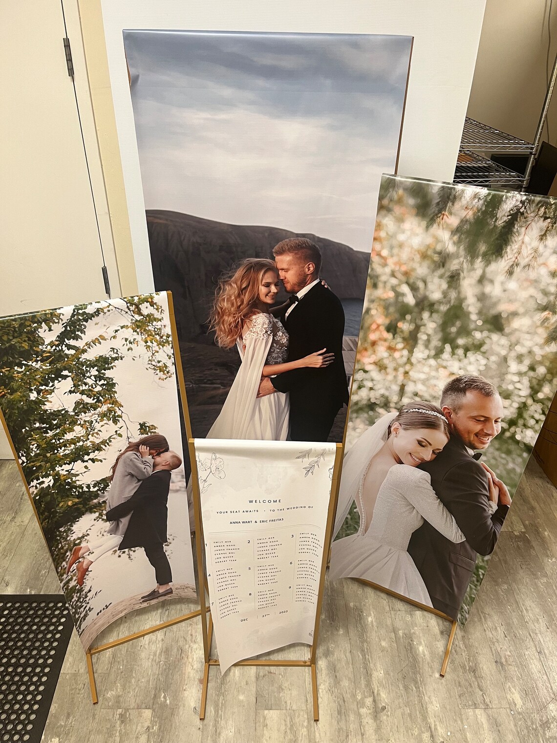4 Custom Wedding Stands With Print | YOUR Wedding Photos on 4 MULTISIZE ...