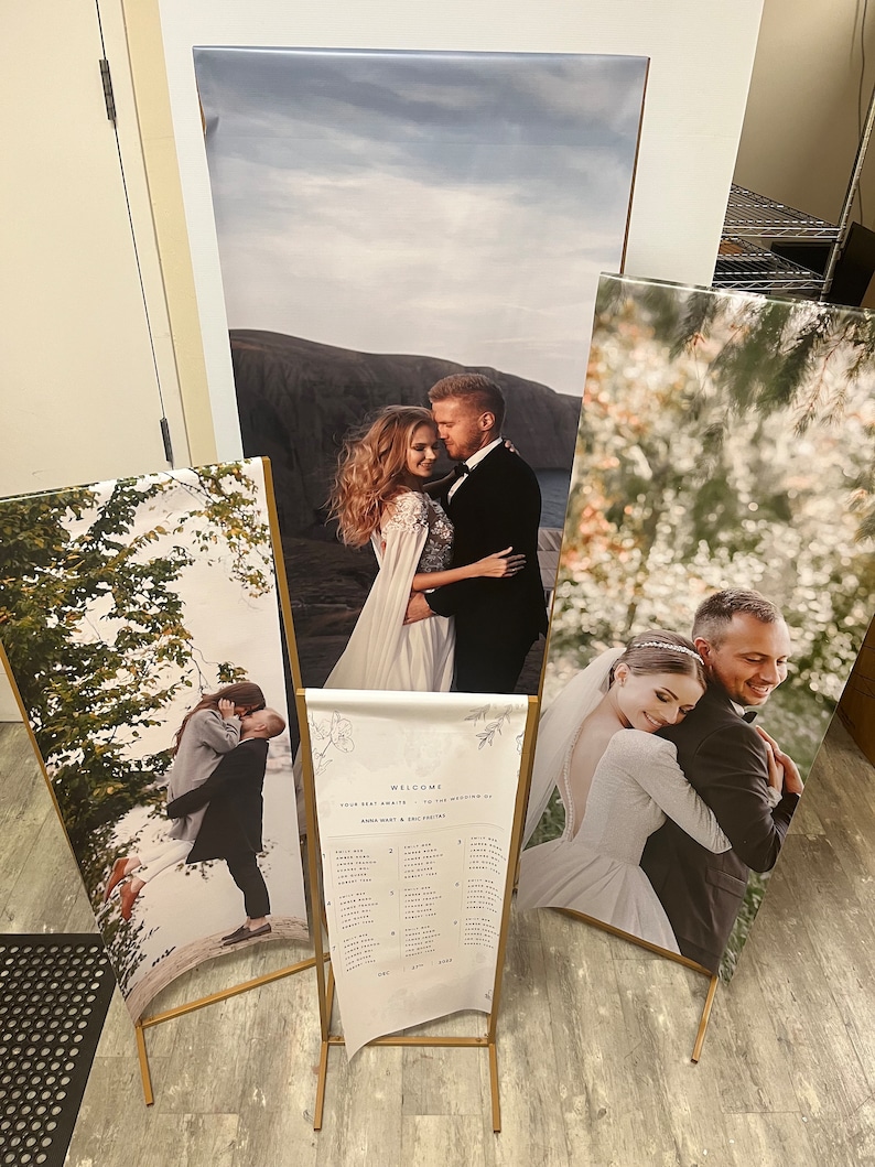 4 Custom Wedding Stands With Print | YOUR Wedding Photos on 4 MULTISIZE ...