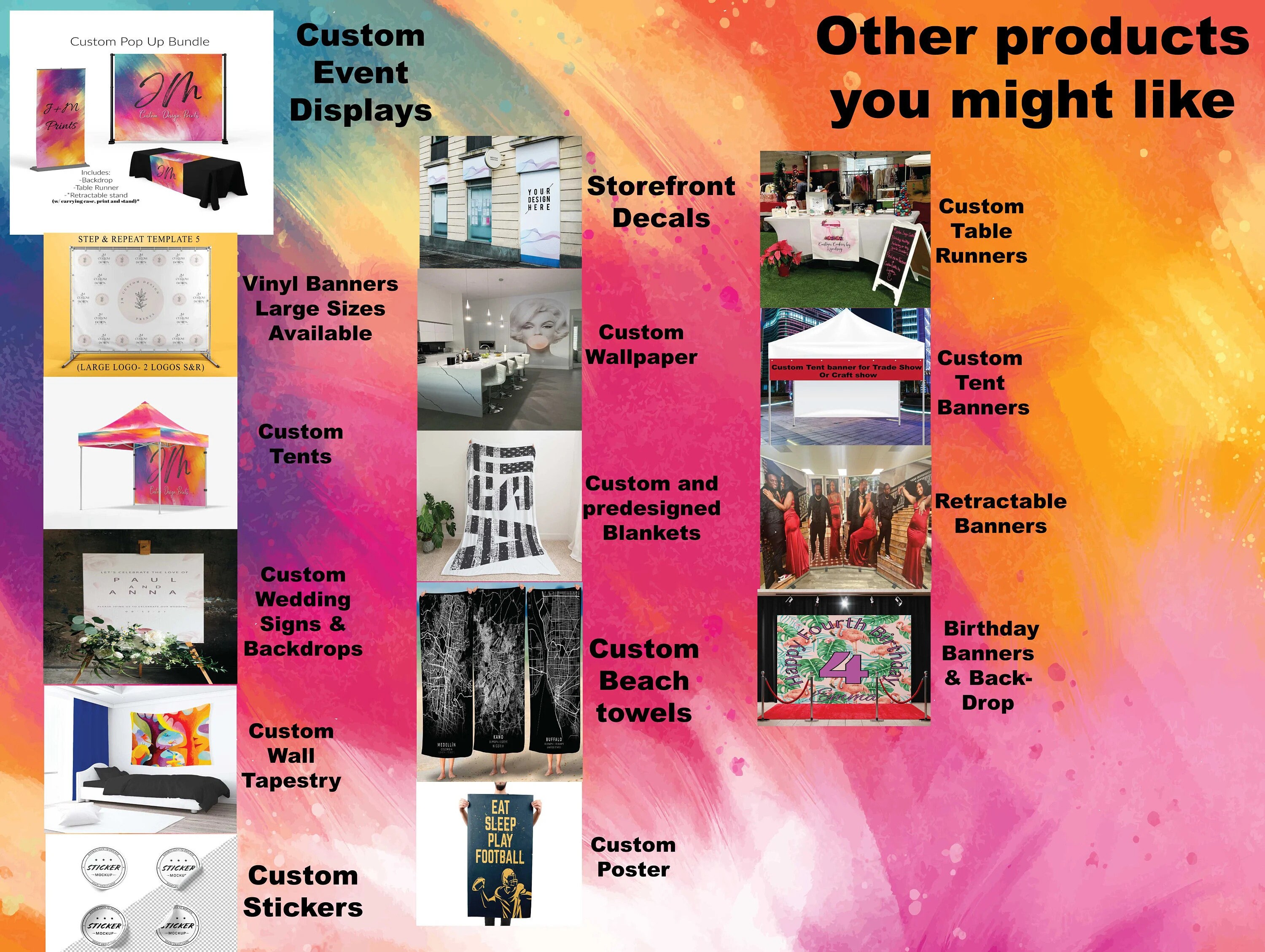 Custom Wedding Retractable Banner Stand INCLUDED With Full Color Print ...