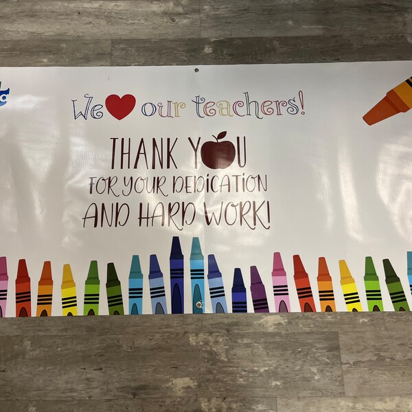 Teacher Appreciation Vinyl Banner - Etsy