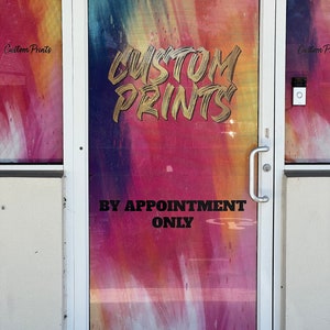 Store Front Signage | Perforate Adhesive Vinyl | Privacy Blocker | One ...