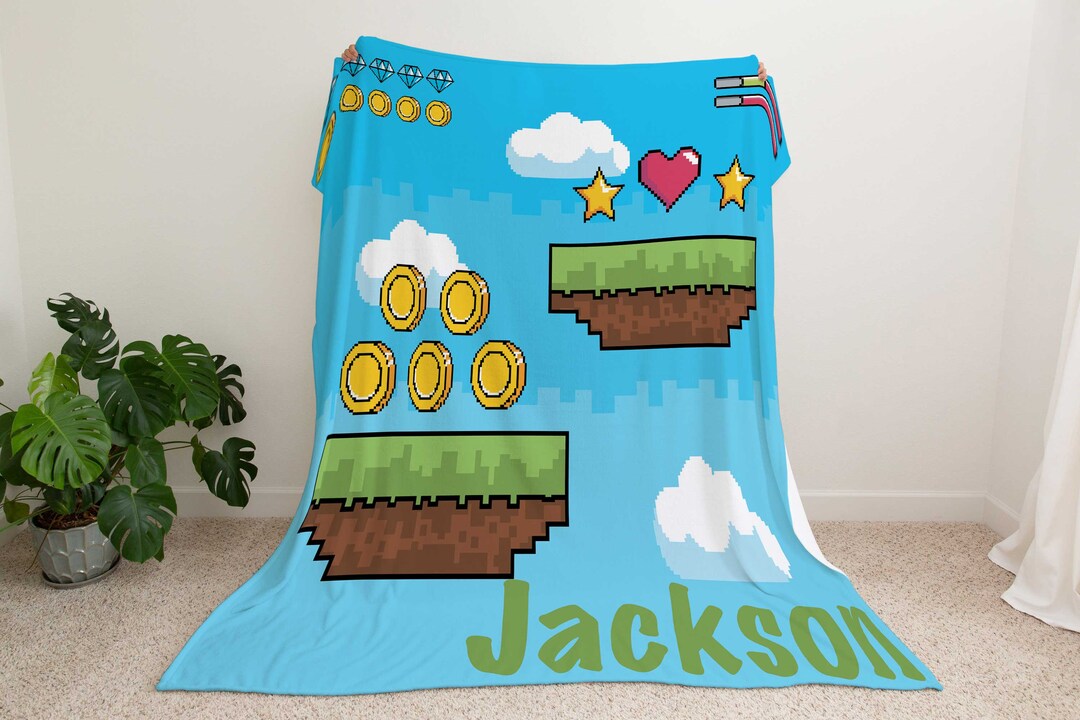 Custom Super Mario Themed Name Blanket, Custom Name Blanket ...