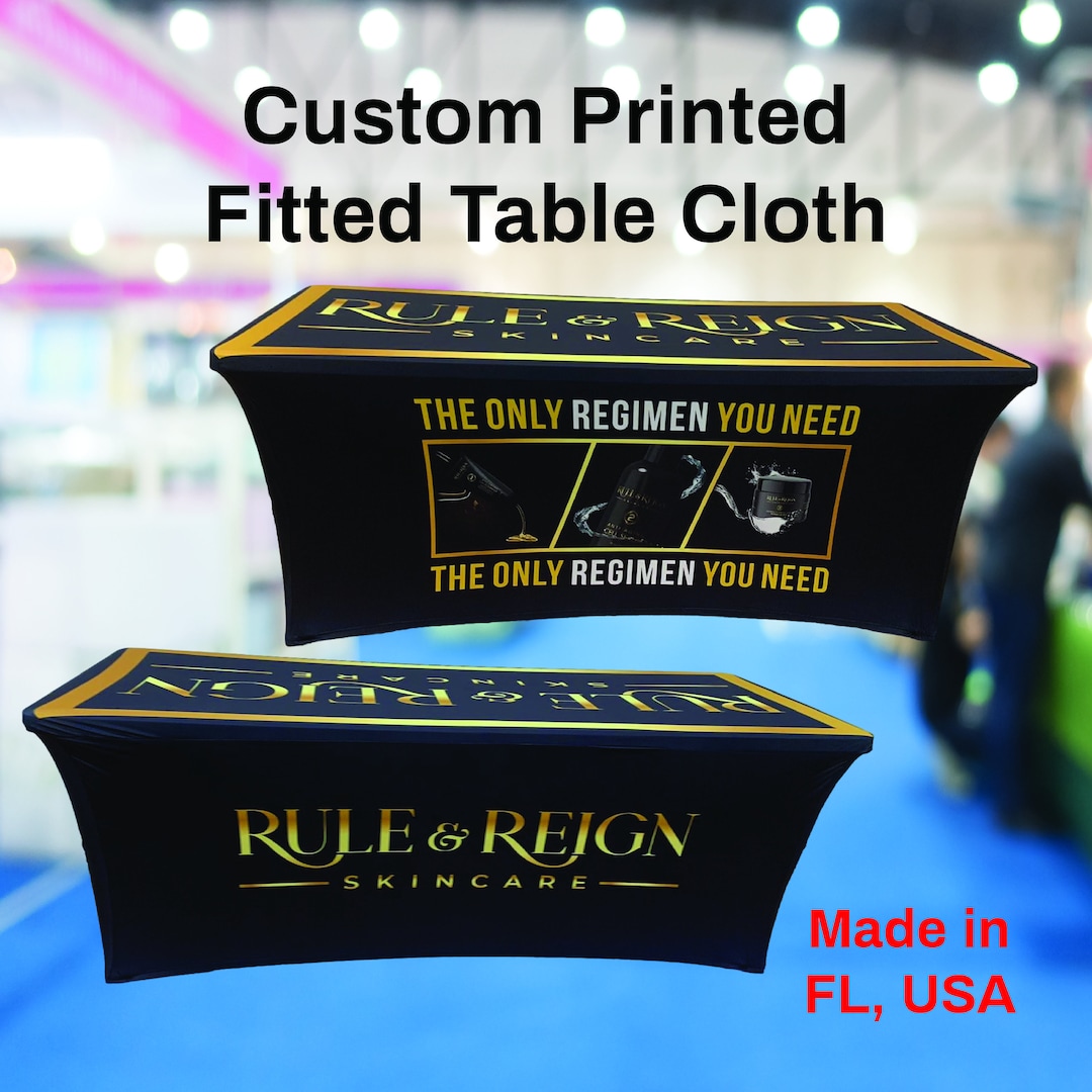 Custom Printed Table Cloth and Fitted Cloths, 4ft Table 6ft Table and 8 ...