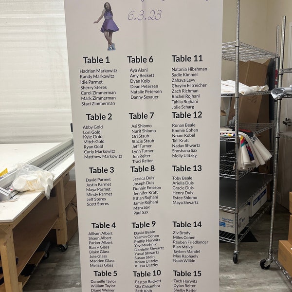 Retractable Banner Seating Chart - Etsy
