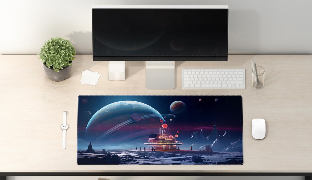 Gaming Mouse Pad Space Port Gaming Desk Mat Large Desk Pad Extend ...