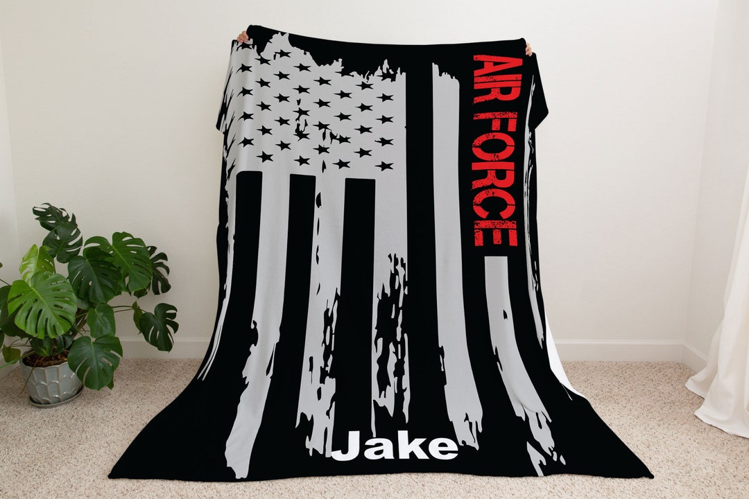 USA Flag Blanket \ Black USA Flag Blanket / American Flag Blanket ...