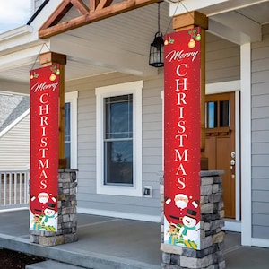 Outdoor Christmas Banner for Front Door, Christmas Decor, Front Porch ...