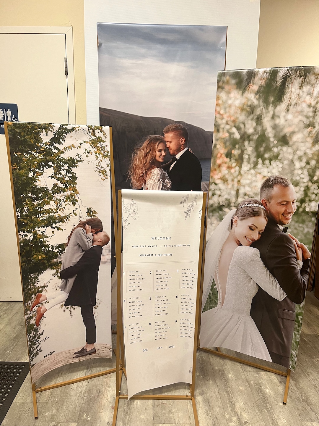4 Custom Wedding Stands With Print | YOUR Wedding Photos on 4 MULTISIZE ...