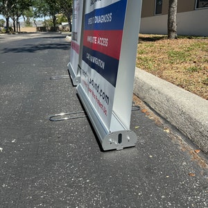 Double Sided Retractable Banner Stand 33x80”, Graphic on Both Sides ...