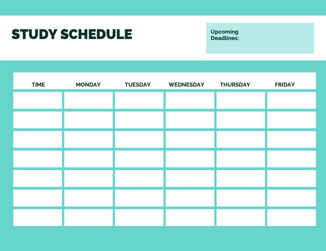 Hourly/weekly Study Planner Printable - Etsy