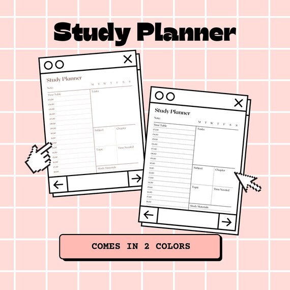 Printable Daily Study Planner | Etsy
