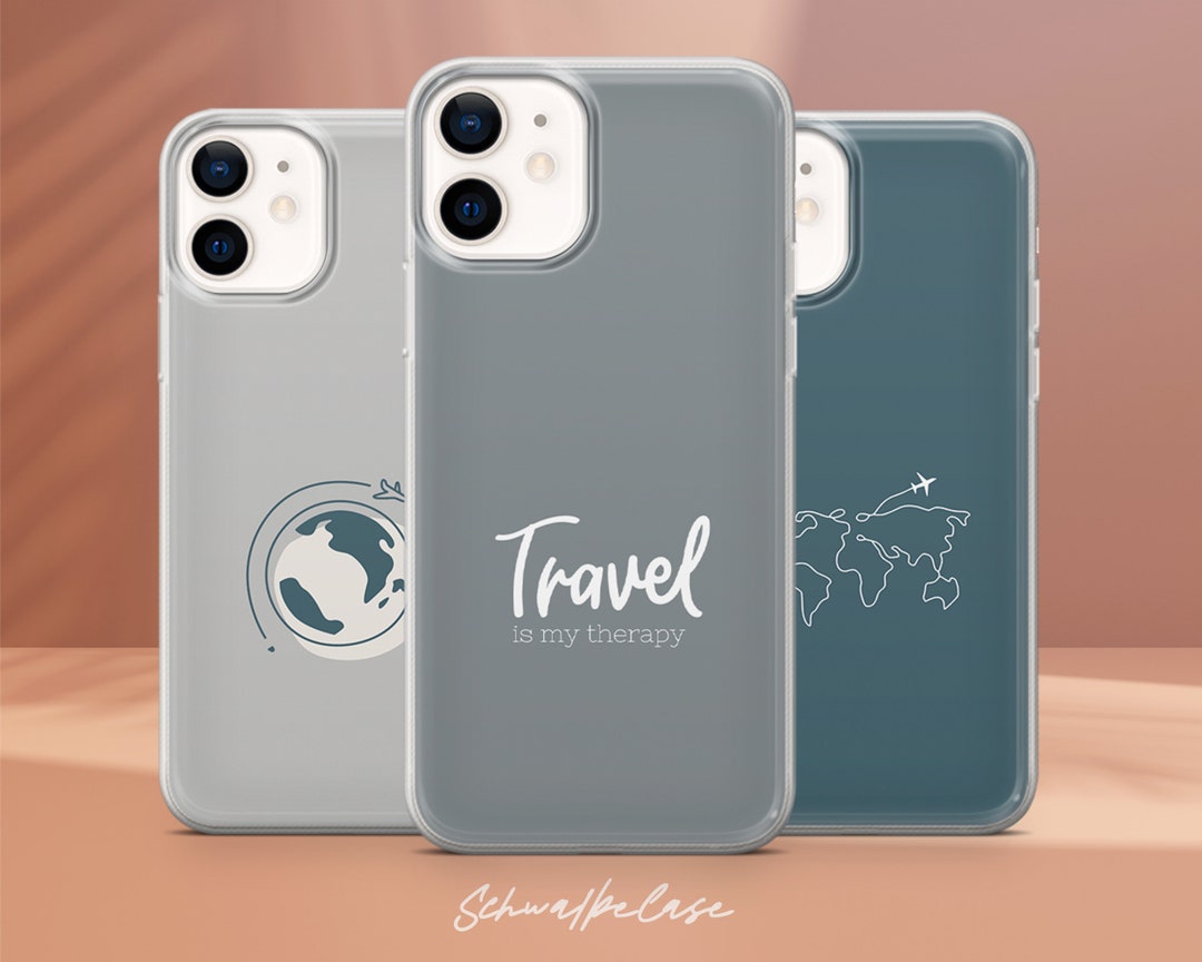Travel World Map Phone Case Plane Trip Cover for iPhone 16e, 15, 14, 13 ...