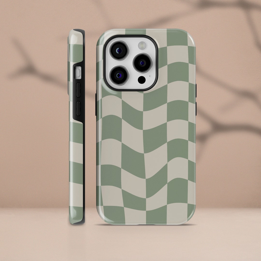 Retro Blocks Phone Case Earthy Taupe TOUGH Cover Fit for 15 Pro Max, 14 ...