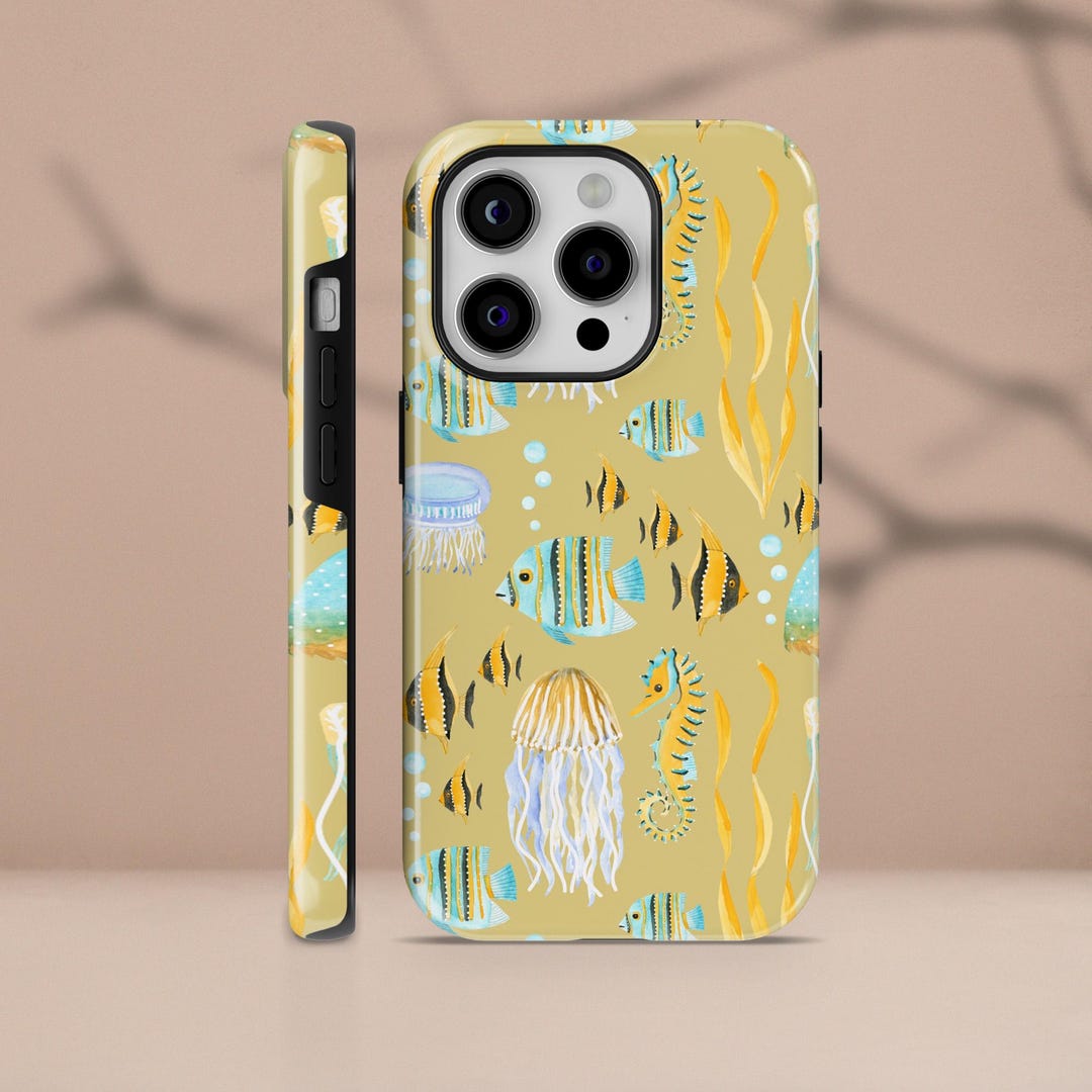 Charming Sealife Phone Case Fish Delicate TOUGH Cover Fit for 16 Pro ...