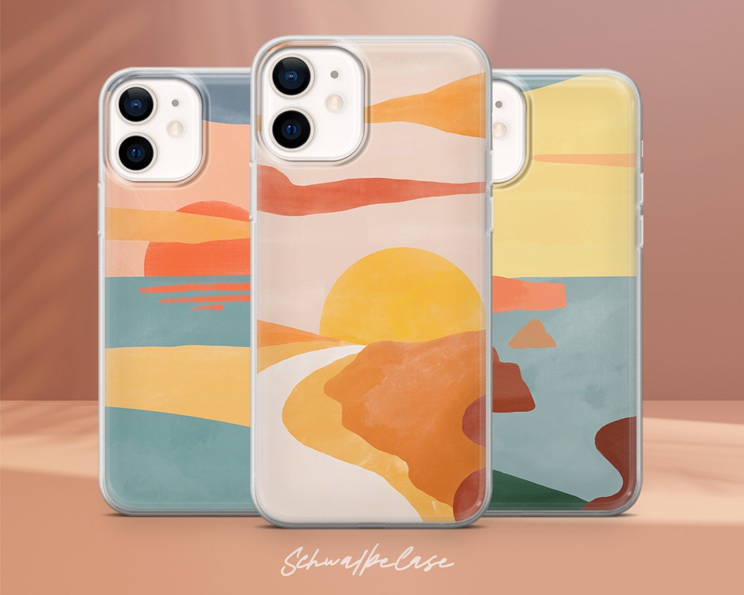 Aesthetic Sand Phone Case Sea Sunset Cover for iPhone 16e, 15, 14, 13 ...