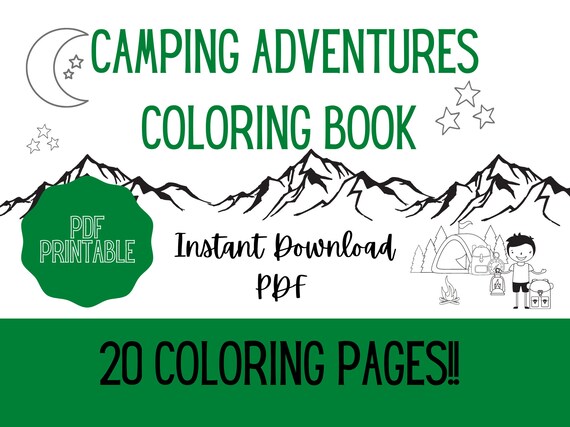 Camping Coloring Pages for Kids Printable Camping Coloring - Etsy