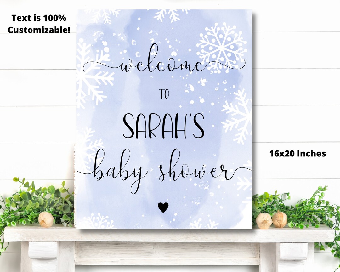 Buy Winter Baby Shower Welcome Sign, Snow Welcome Sign, Christmas Party ...