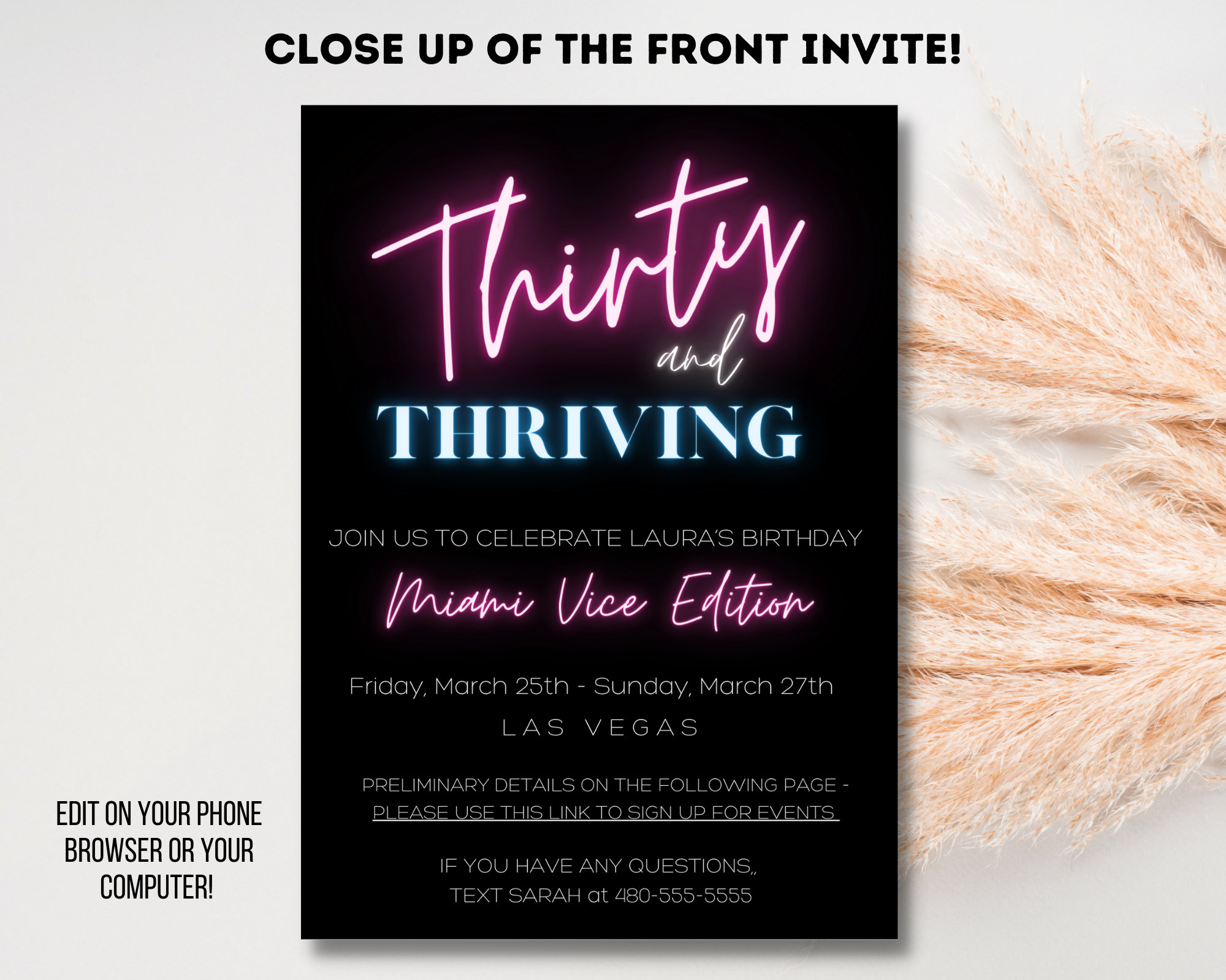 30th Birthday Invite, Thirtieth Birthday Invitation, 30th Birthday ...
