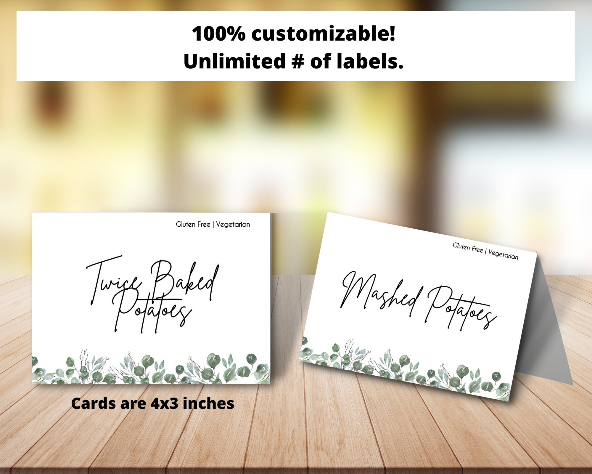 Thanksgiving Food Label Tent Card Editable, Place Card, Printable ...