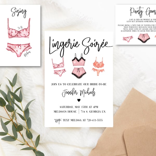 Lingerie Shower Invitation Etsy