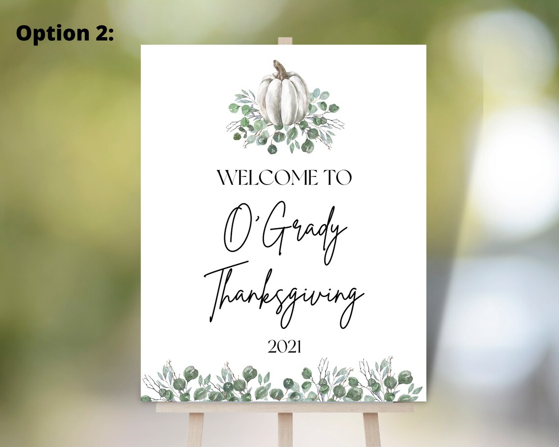 Editable FRIENDSGIVING Welcome Sign, Thanksgiving Dinner Welcome Sign ...