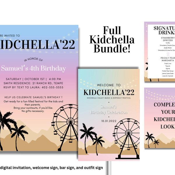Coachella Birthday Invitations - Etsy