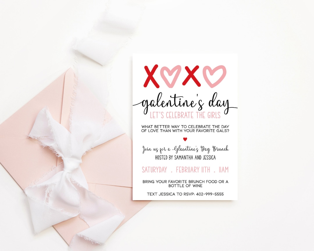 Galentine's Day Brunch Invitation, Valentine's Day Party, Be My ...