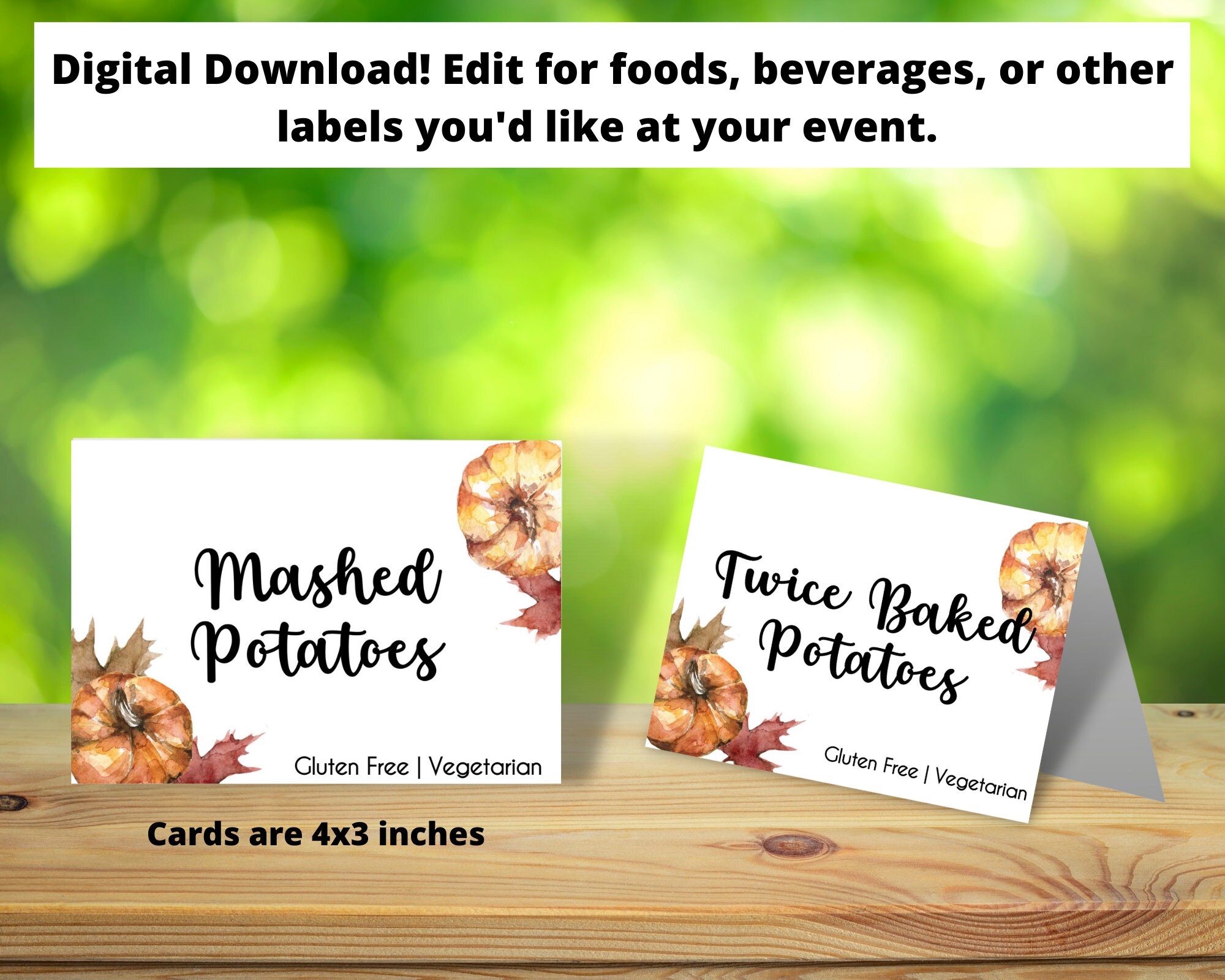 Thanksgiving Buffet Card Template, Friendsgiving Buffet Card Template ...
