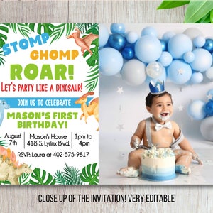 EDITABLE Boy Birthday Invitation First Birthday Invitation - Etsy