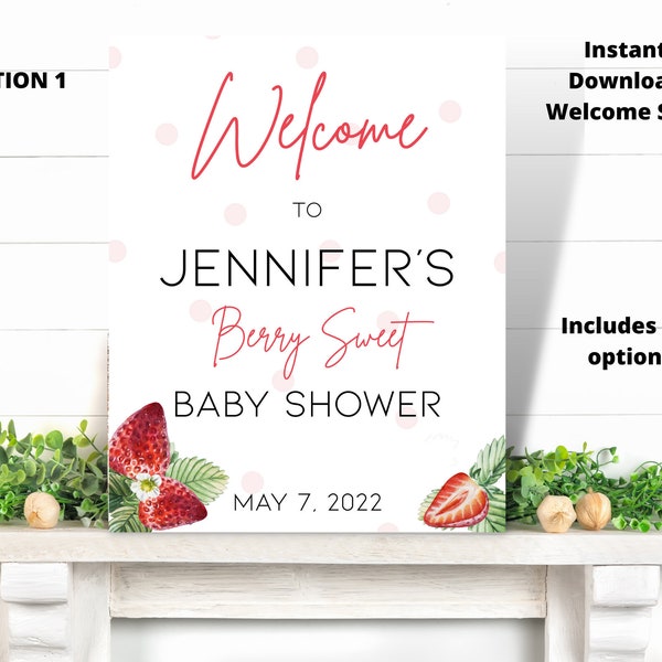 Strawberry Shower Sign - Etsy