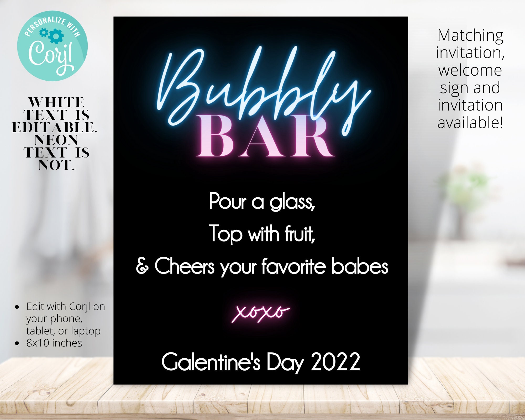 Neon Mimosa Bar Sign, Mimosa Bar, Neon Bubbly Bar Sign, Bubbly Bar ...