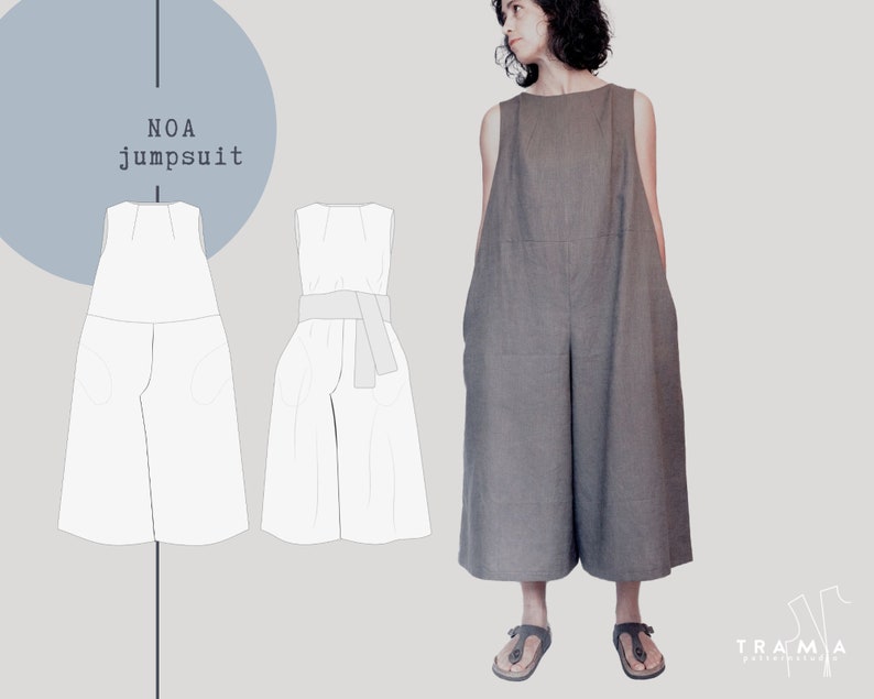 NOA Jumpsuit Digital Pdf Pattern Women Loose Fit Jumpsuit - Etsy