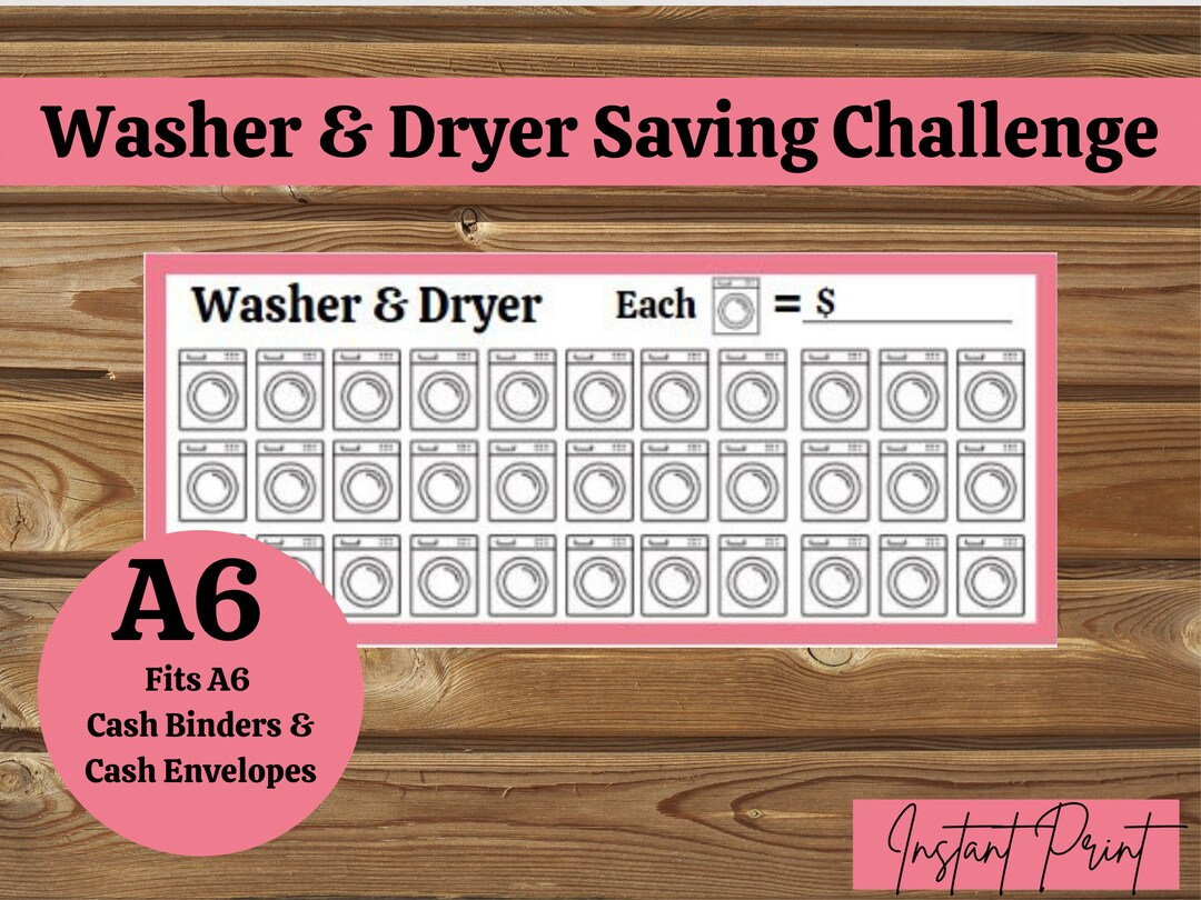 New Washer and Dryer Savings Tracker Fits A6 Cash Envelopes & A6 Budget ...