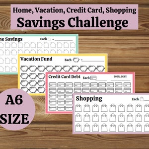 Mini Savings Challenge Bundle Fits A6 Cash Envelopes & A6 Budget ...